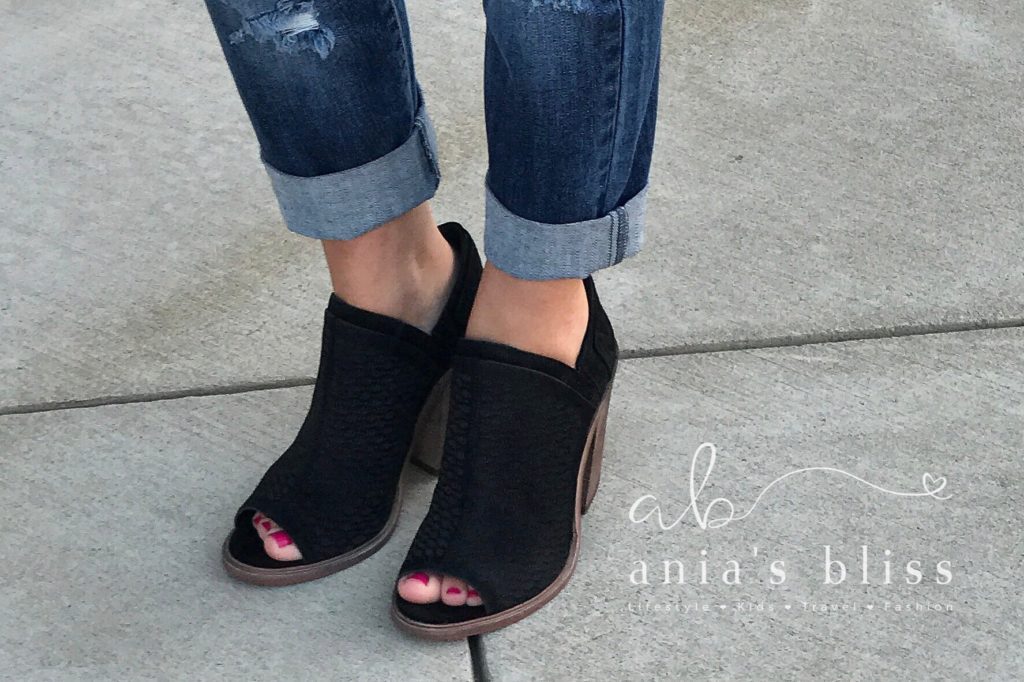 Ripped Denim & Peep Toe Booties - Ania's Bliss